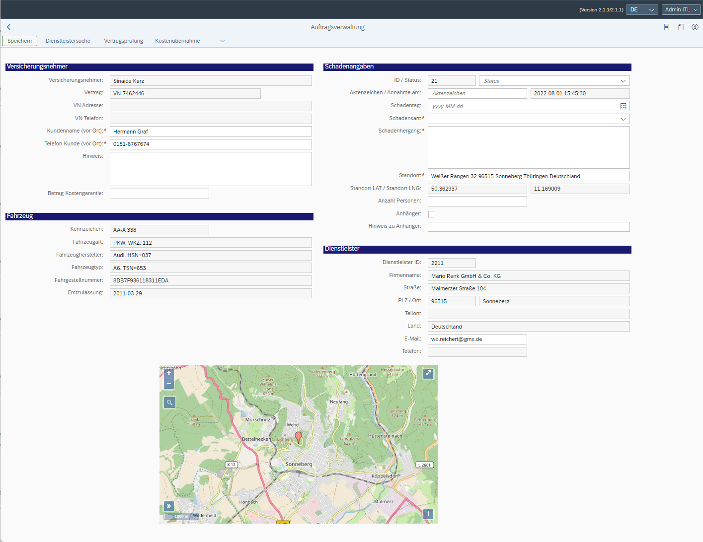 Anlage und Bearbeitung der Vorgänge/Fälle – ITL Software